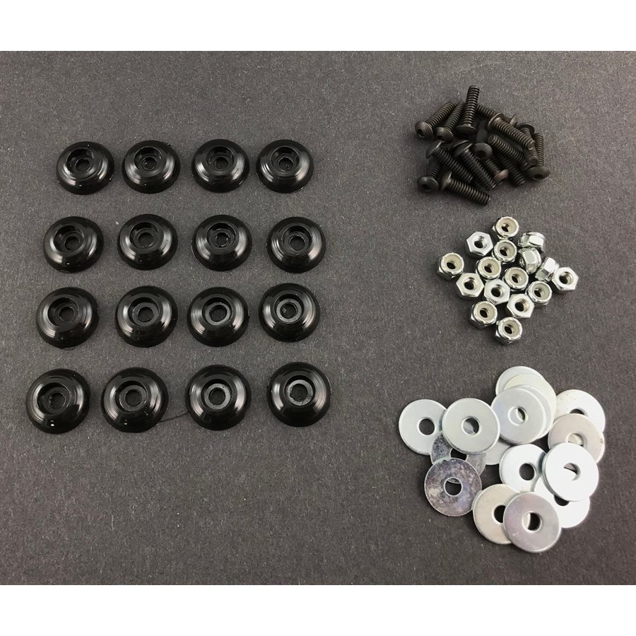Body fastener kit - black (16 pcs)